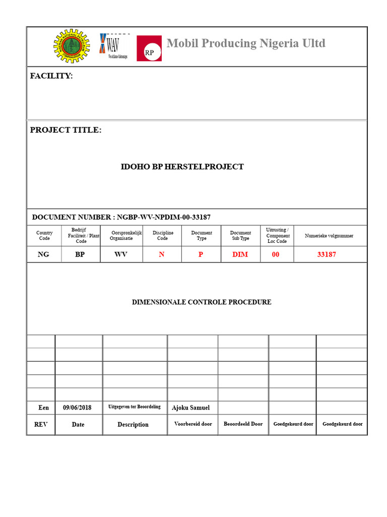 Dimensional Control Procedure (Pijpfittingverzekering).doc | PDF