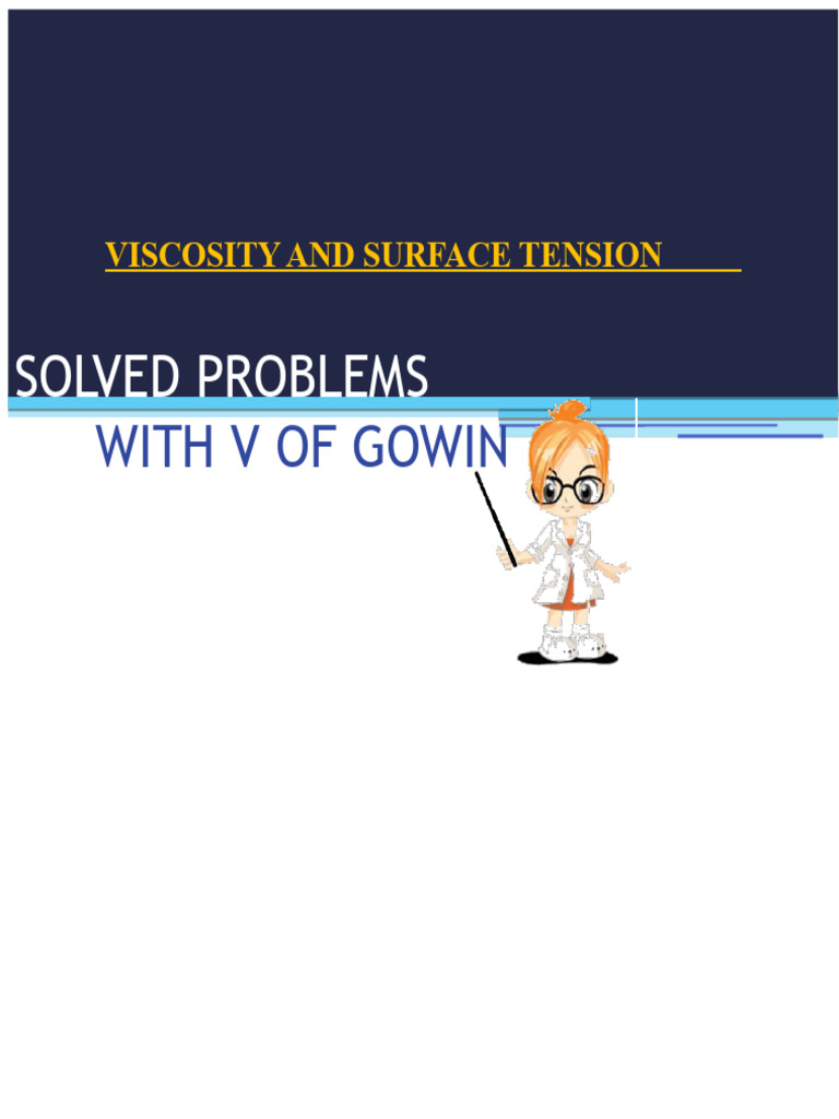 Viscosity and Surface Tension Problems | PDF | Liquids | Viscosity