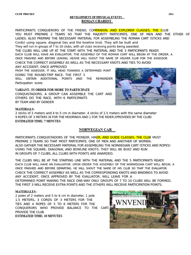 Official Physical Events Development | PDF | Knot | Scoutcraft