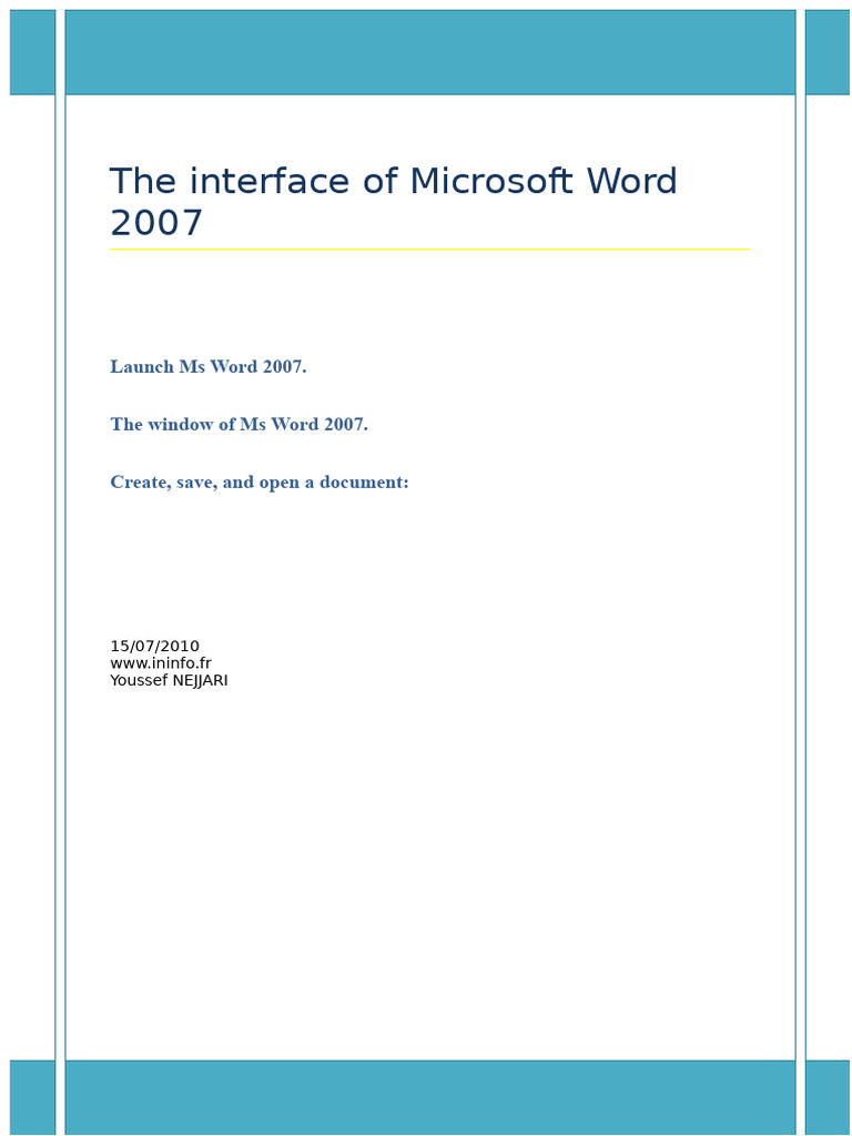 The Interface of Ms Word 2007 | PDF | Microsoft Word | Window (Computing)
