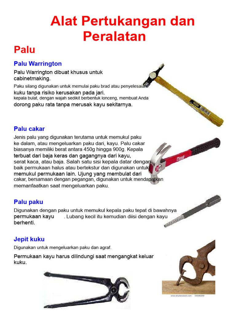 Alat Pertukangan: Panduan Lengkap dan Spesifik | PDF