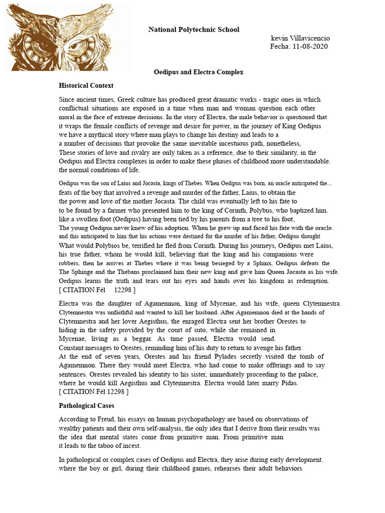 Oedipus and Electra Complex Explained | PDF | Oedipus | Oedipus Complex
