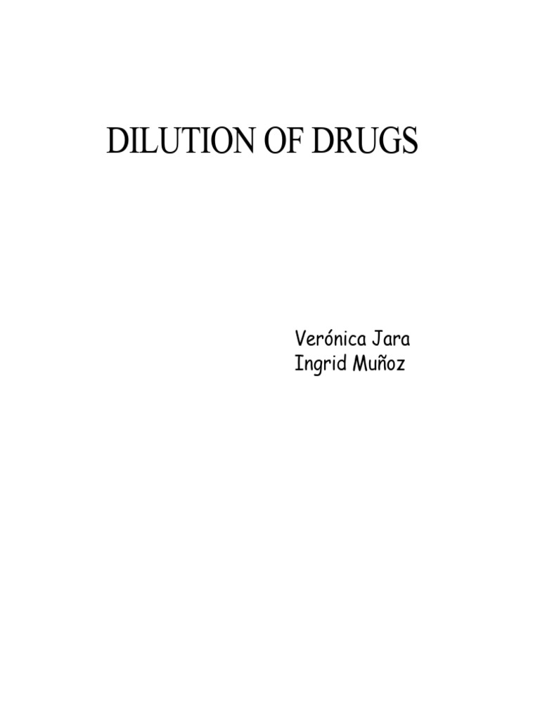 DILUTION | PDF | Drugs | Pharmacology