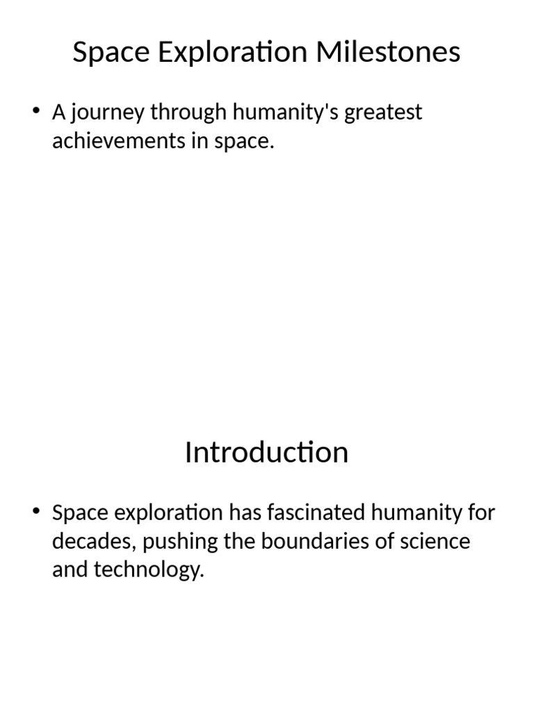 Key Milestones in Space Exploration | PDF