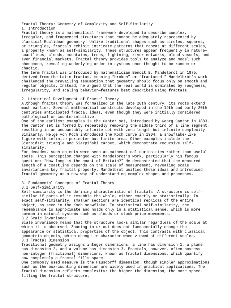 Fractal Theory: Geometry of Complexity | PDF | Fractal | Chaos Theory