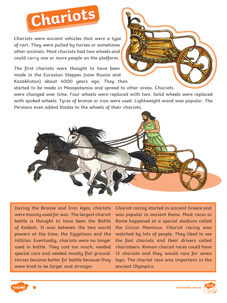 History and Uses of Ancient Chariots | PDF | Chariot | Wheel