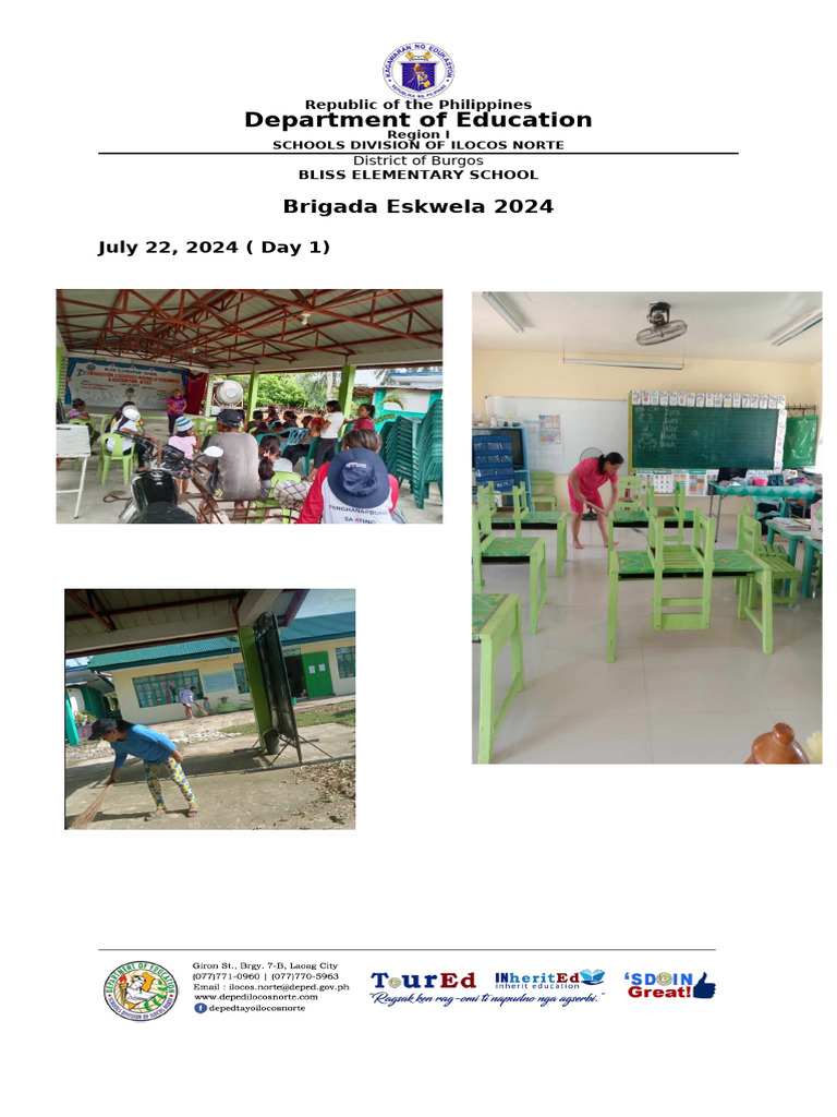 Brigada Eskwela 2024 Schedule | PDF