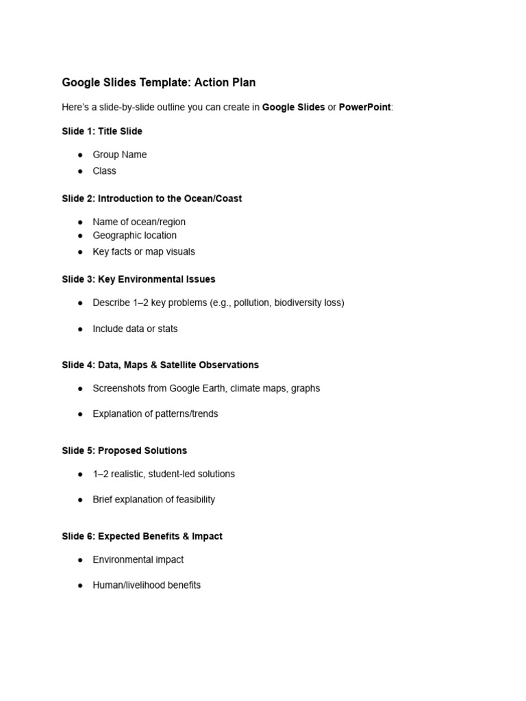Google Slides Template - Action Plan | PDF