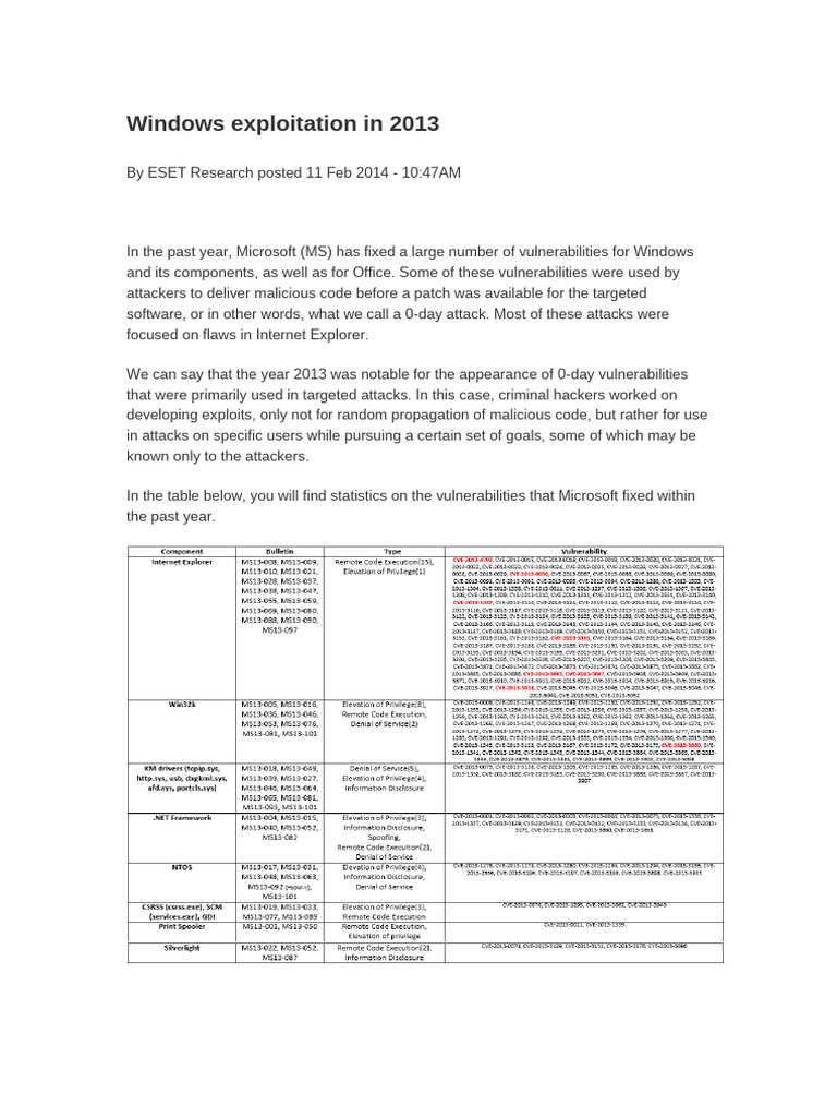 2013 Windows Exploitation Overview | PDF | Microsoft Windows | Internet ...