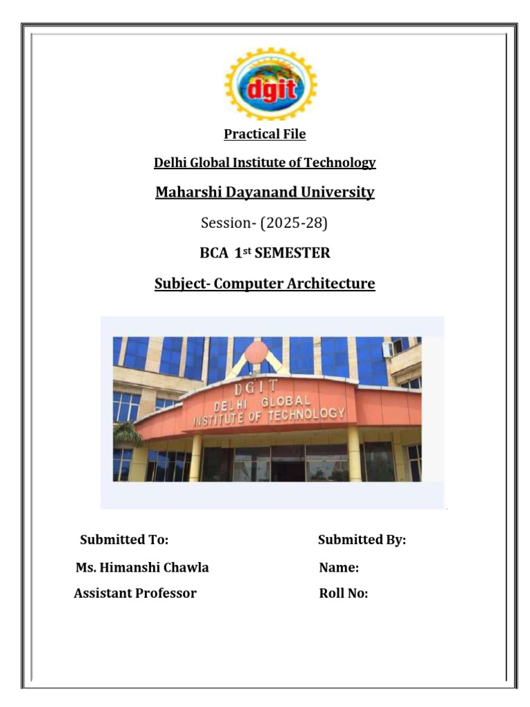 BCA 1st Sem Computer Architecture Lab | PDF | Logic Gate | Electronic ...