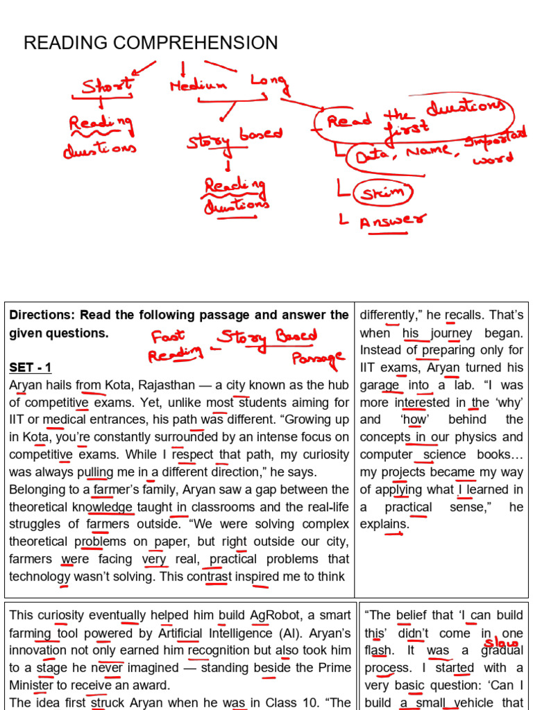 Reading Comprehension-1 With Annotation 8th Dec | PDF | Tendon | Force