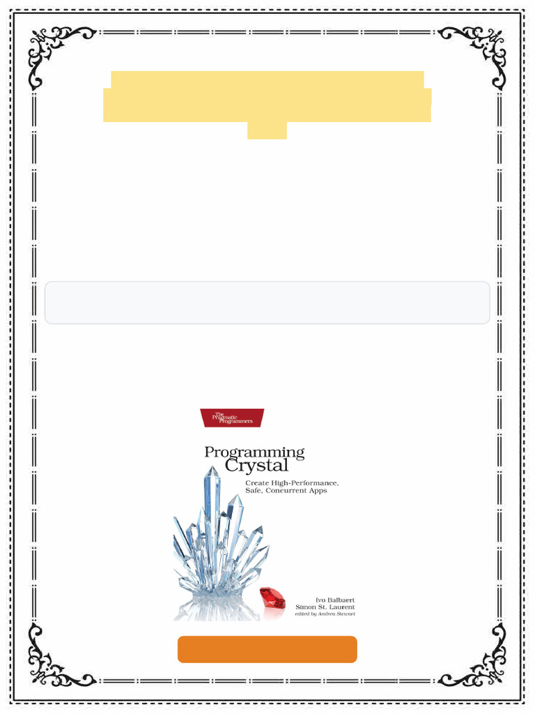 Programming Crystal Create High Performance Safe Concurrent Apps 1st ...