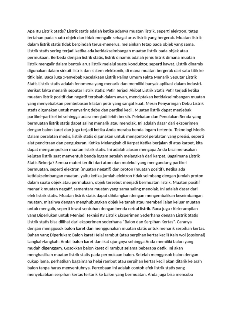 Apa Itu Listrik Statis | PDF