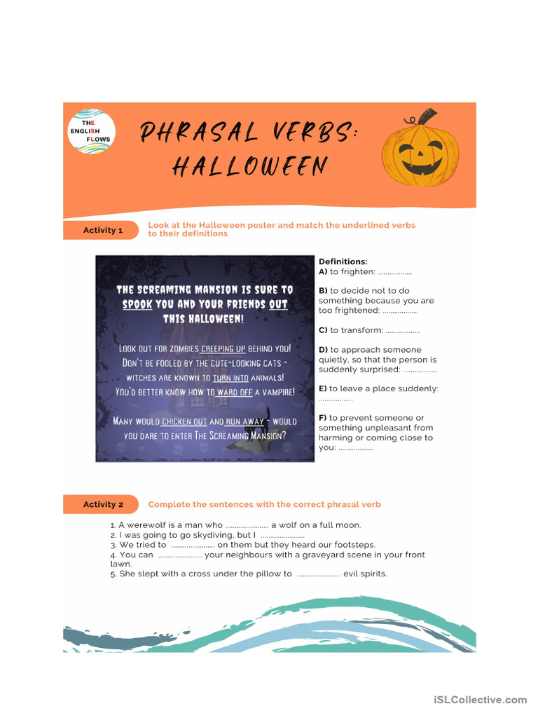 Phrasal Verbs - Halloween | PDF