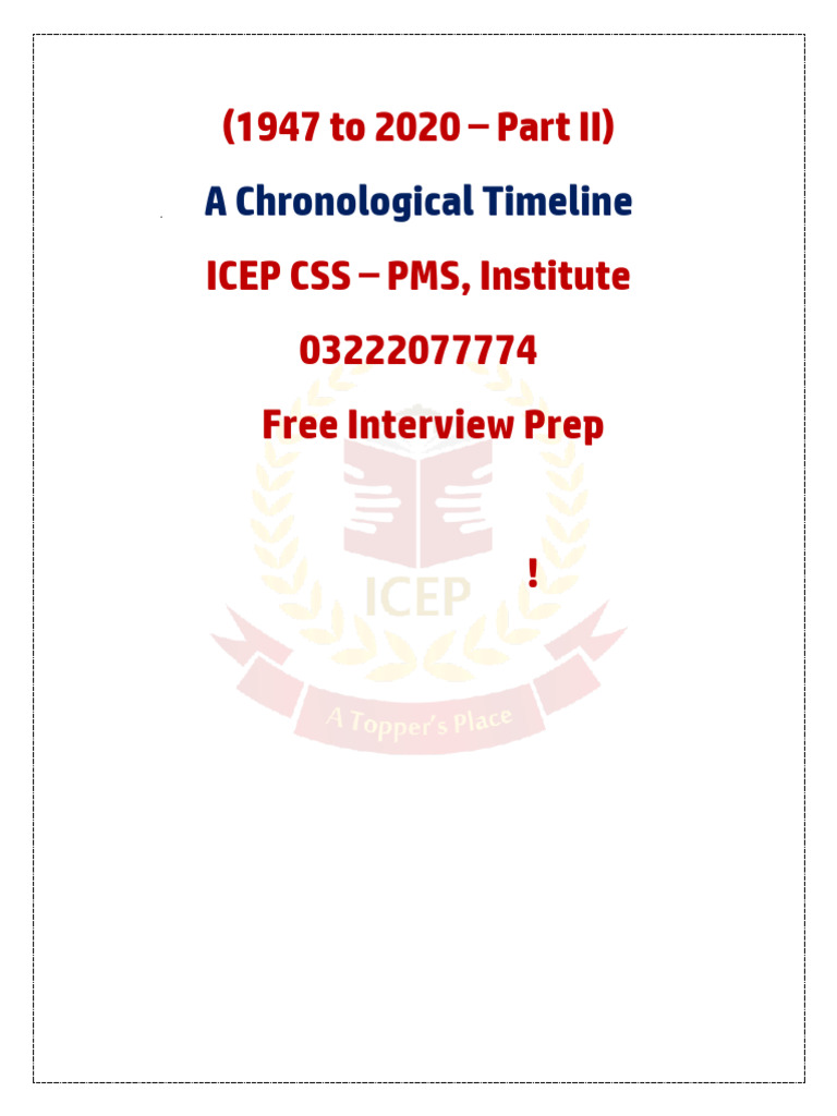 ICEP CSS - PMS (Chronological Timeline 1947 to 2020 - December) | PDF ...