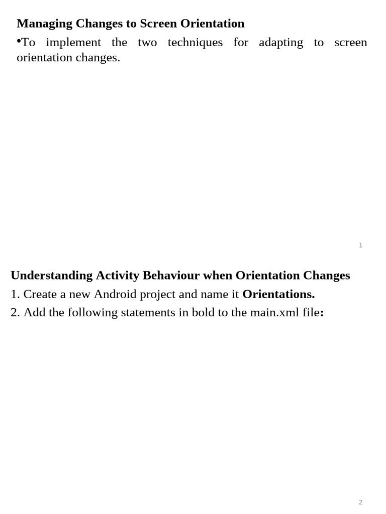 Handle Android Screen Orientation Changes | PDF | Software Engineering ...