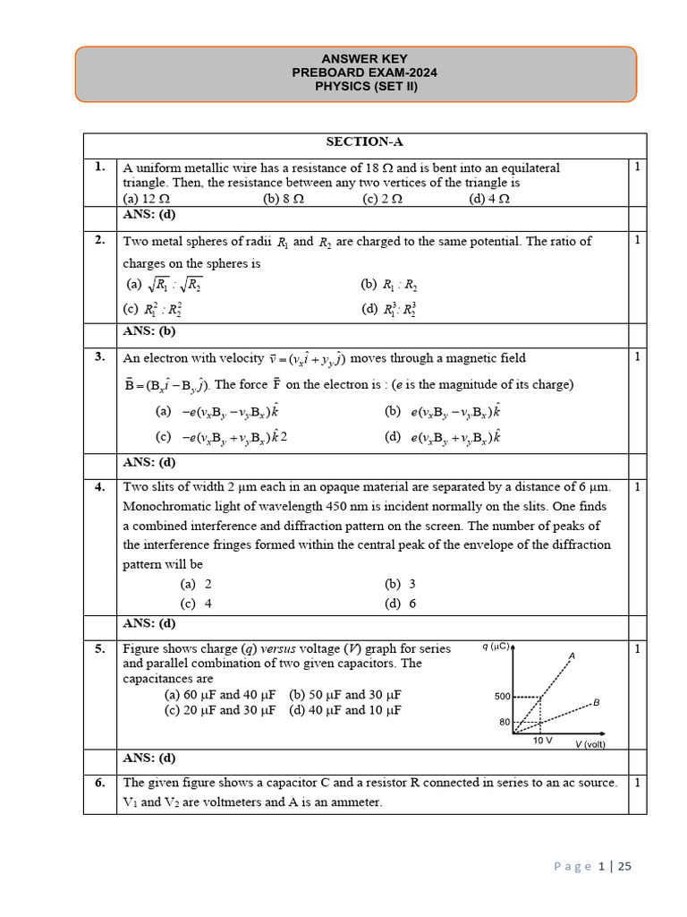Xii Ak Sample Paper 2025 | PDF | Electron | Photoelectric Effect