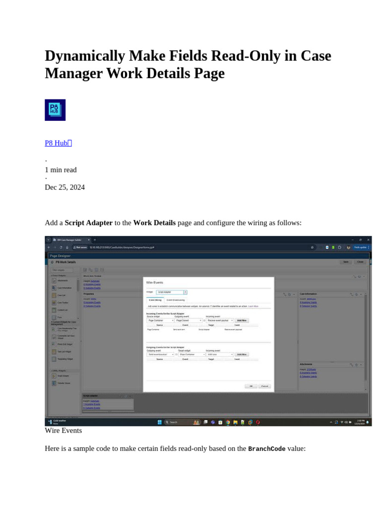 Make Fields Read-Only in Case Manager | PDF
