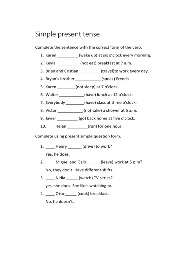 Present Simple | PDF
