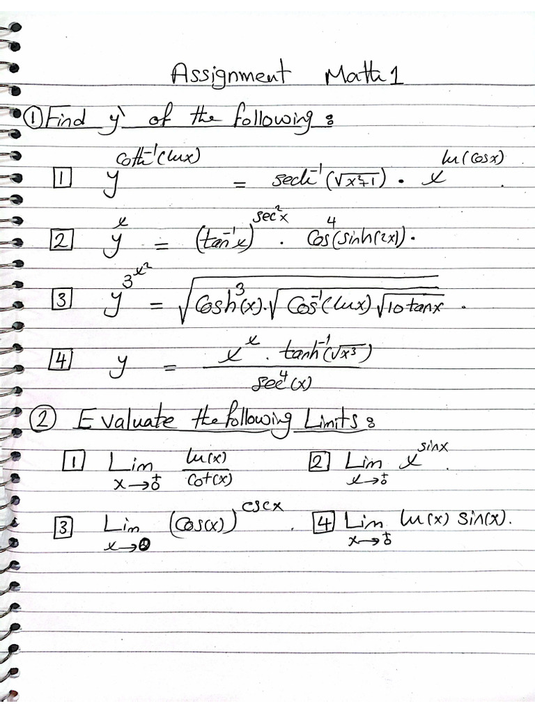 Assignment (Math 1) | PDF