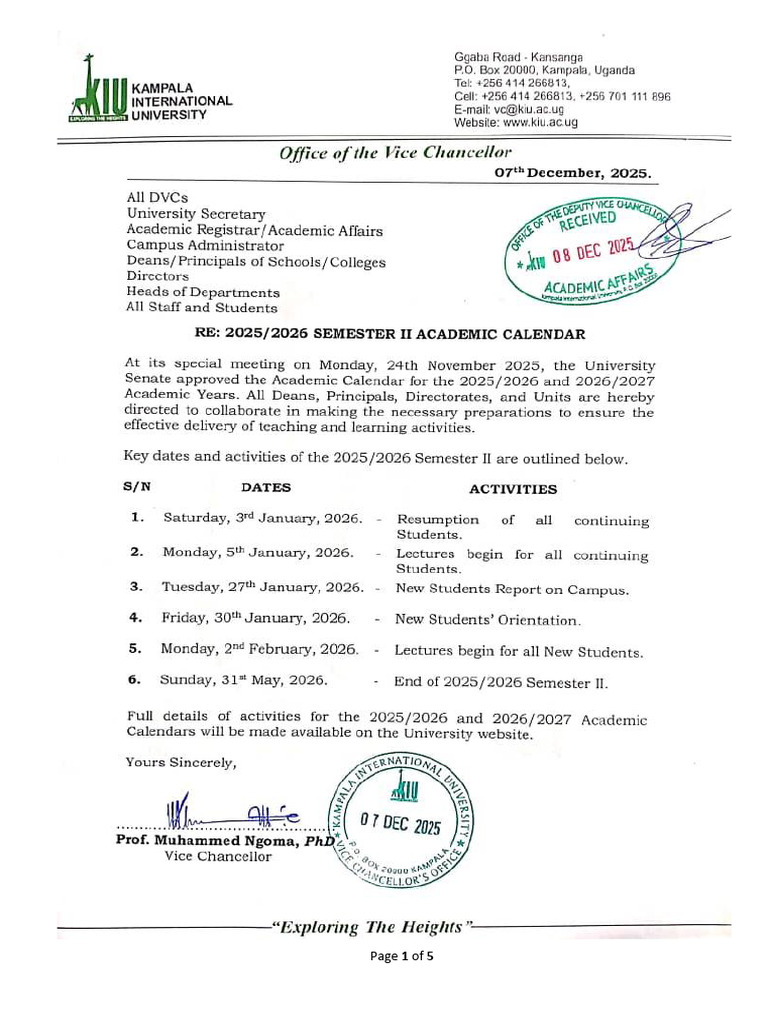 Approved 2025 2026 Academic Almanac Students | PDF | Academic Term ...