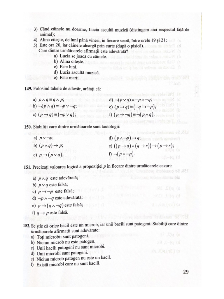 Logica Matematica, Inductie, Probleme de Numarare | PDF