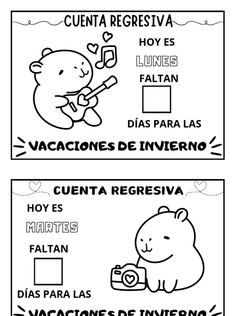 Cuenta Regresiva Vacaciones Invierno | PDF