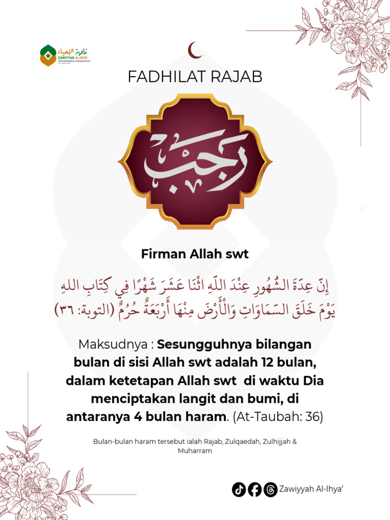 Fadhilat dan Amalan Bulan Rajab | PDF