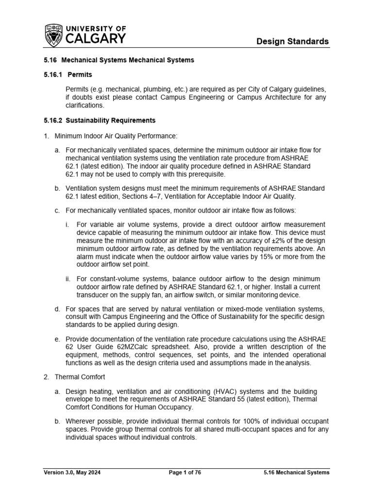 5.16 Mechanical Systems Version 3.0 May 2024 | PDF | Ventilation ...