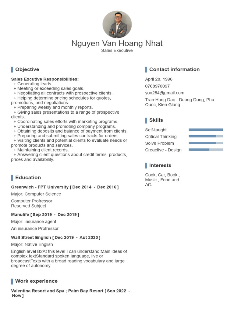 Nguyen Van Hoang Nhat TopCV.vn 211225.100214 | PDF | Business