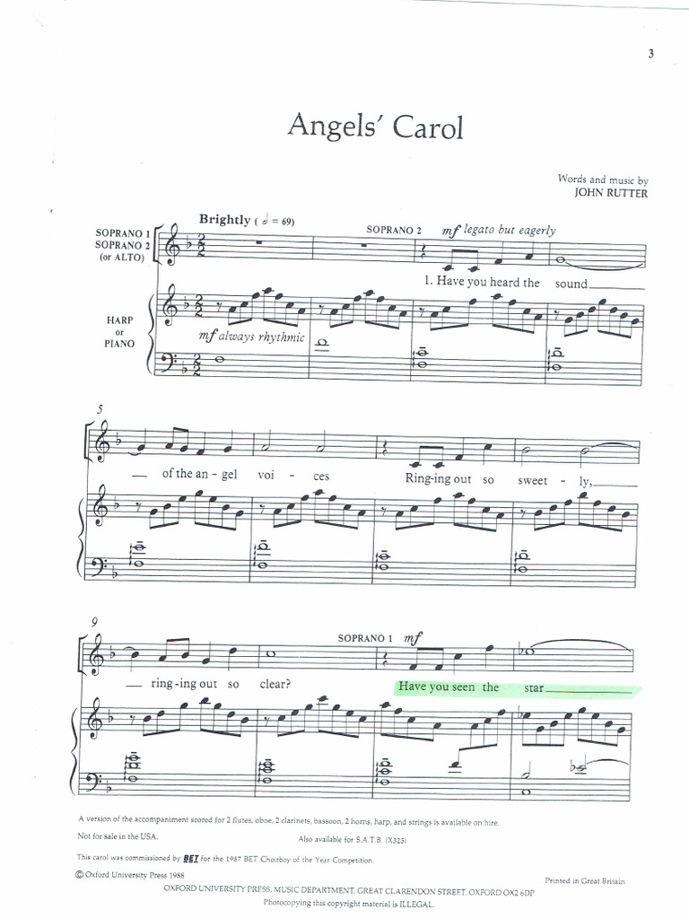 Rutter - Angel's Carol | PDF