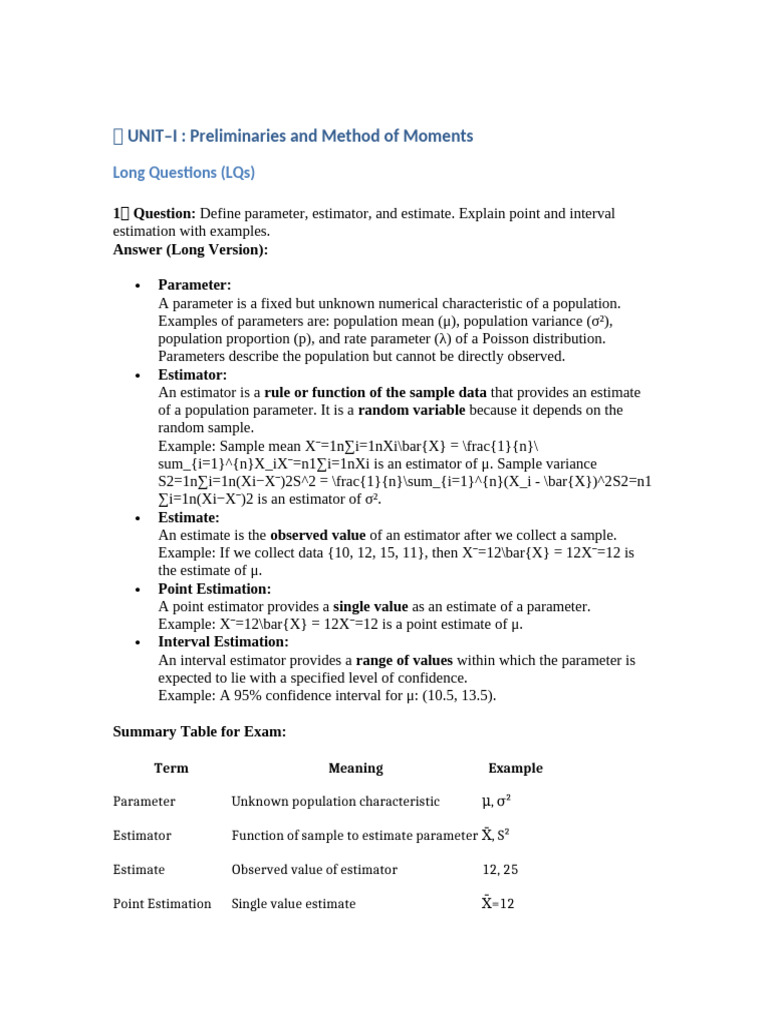 Theory of Estimation 50 Solved Examples | PDF | Bias Of An Estimator ...