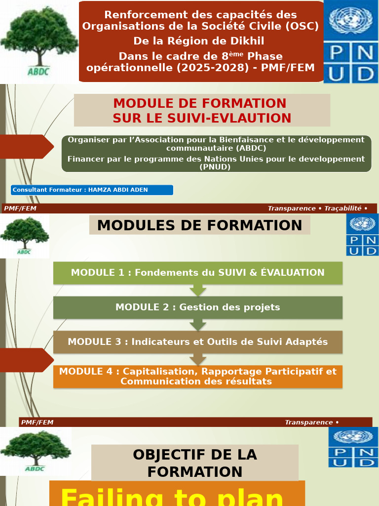 Formation Suivi-Évaluation pour OSC Dikhil | PDF | Analyse politique ...