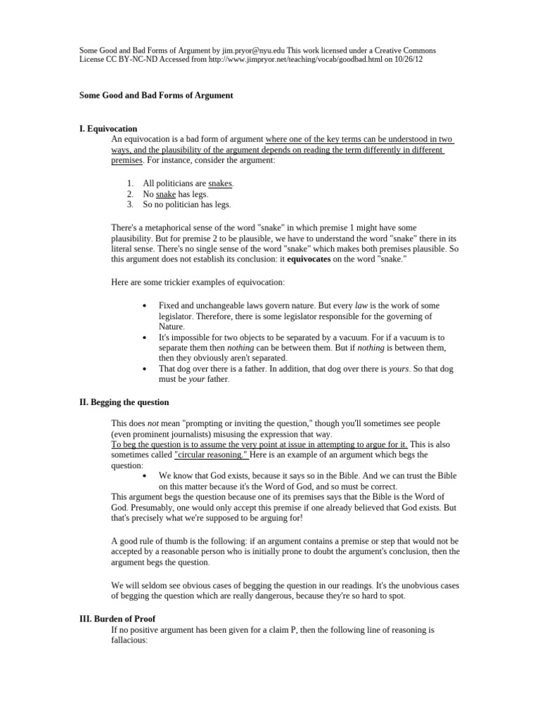 Good and Bad Arguments | PDF | Argument | Epistemology