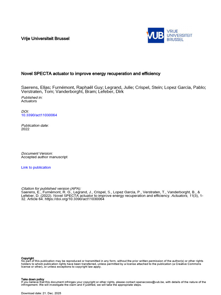 SPECTA Actuator Enhances Energy Efficiency | PDF | Clutch | Electric Motor
