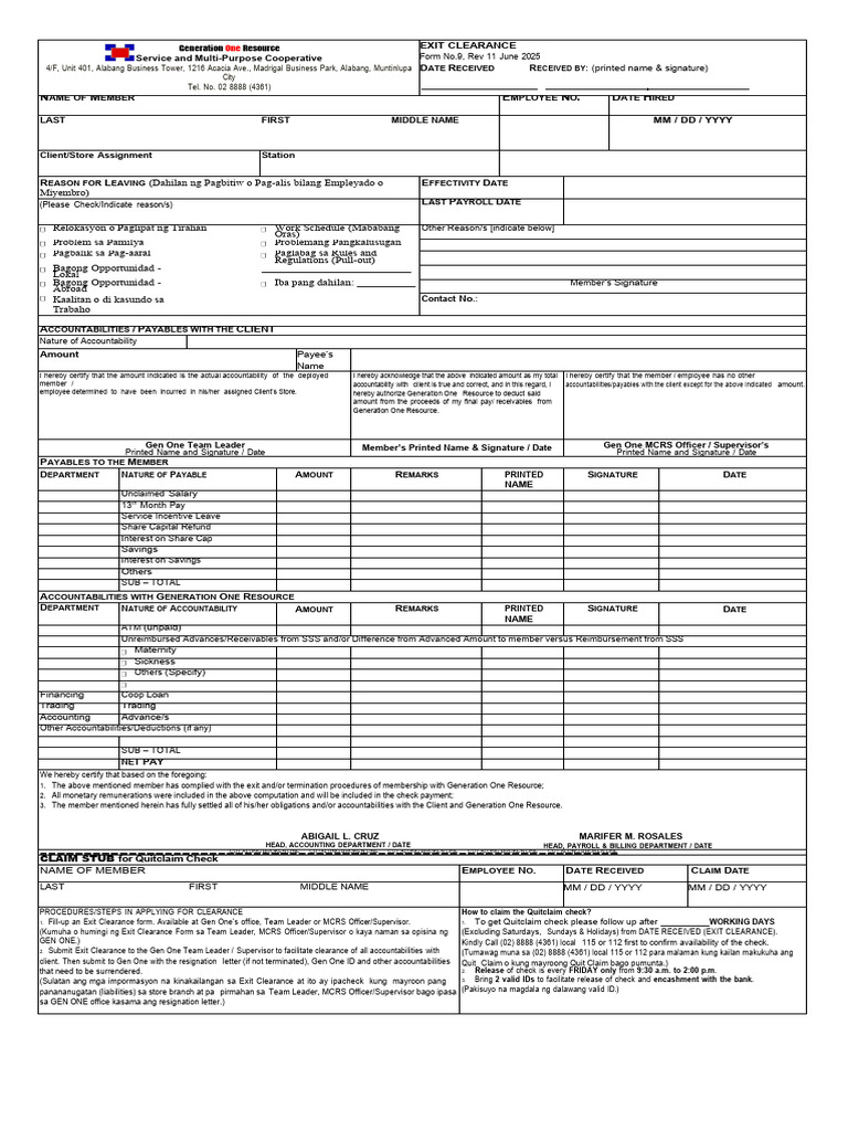 Exit Clearance Process and Guidelines | PDF | Payroll | Business