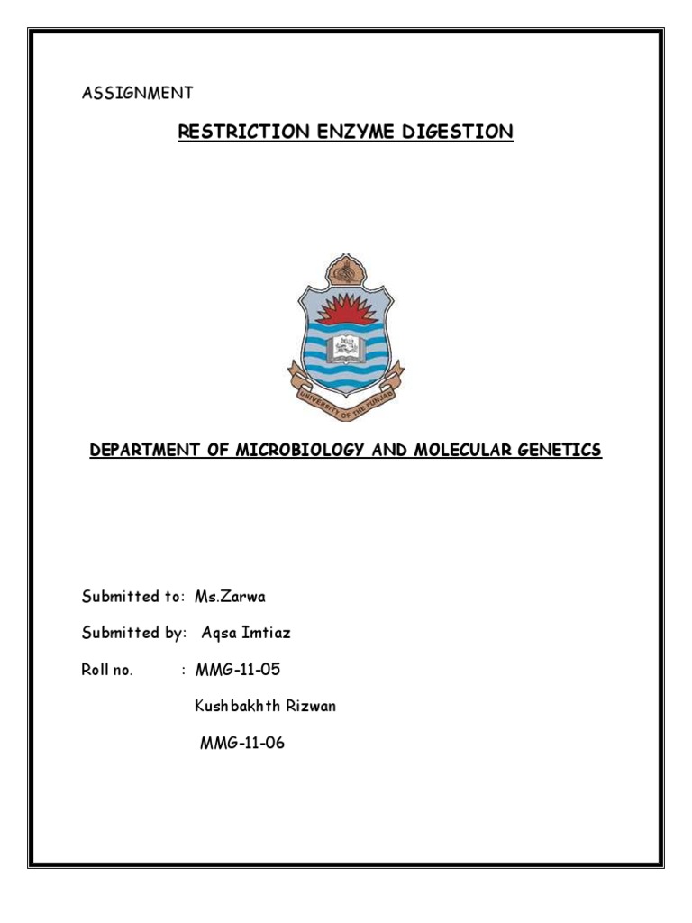Restriction Enzyme Digestion Pdf Restriction Enzyme Biochemistry