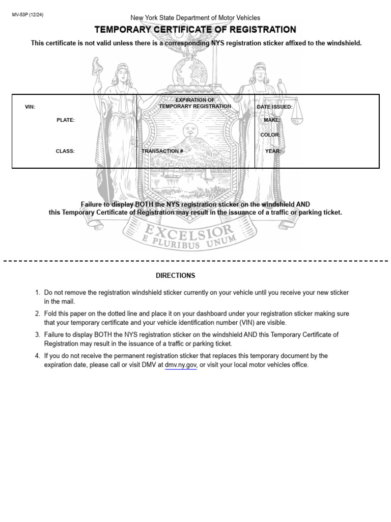 Temporary Registration EUJ1662 | PDF