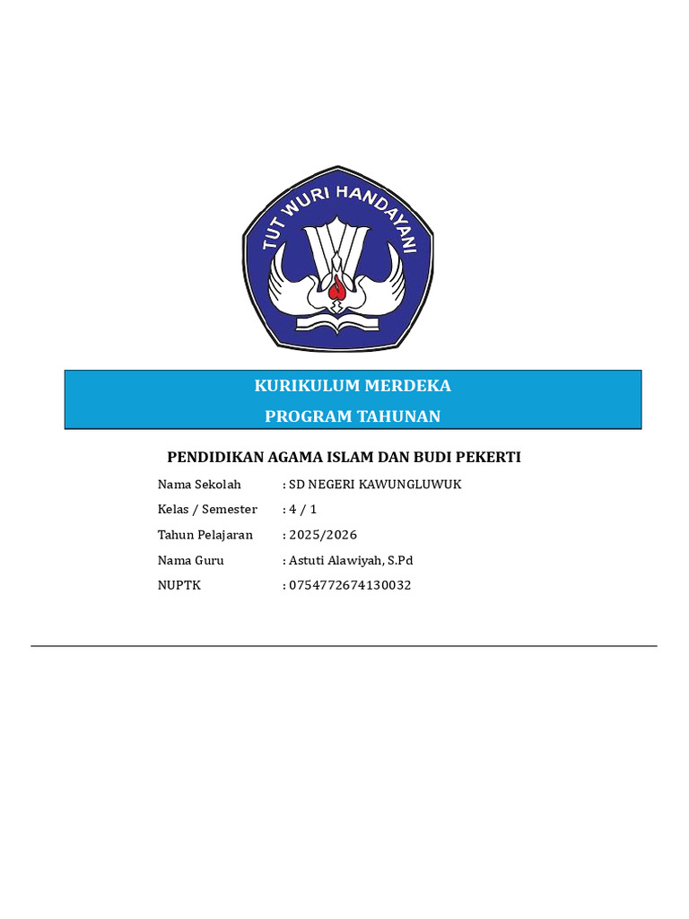 Prota Ta 2025-2026 (SD) | PDF