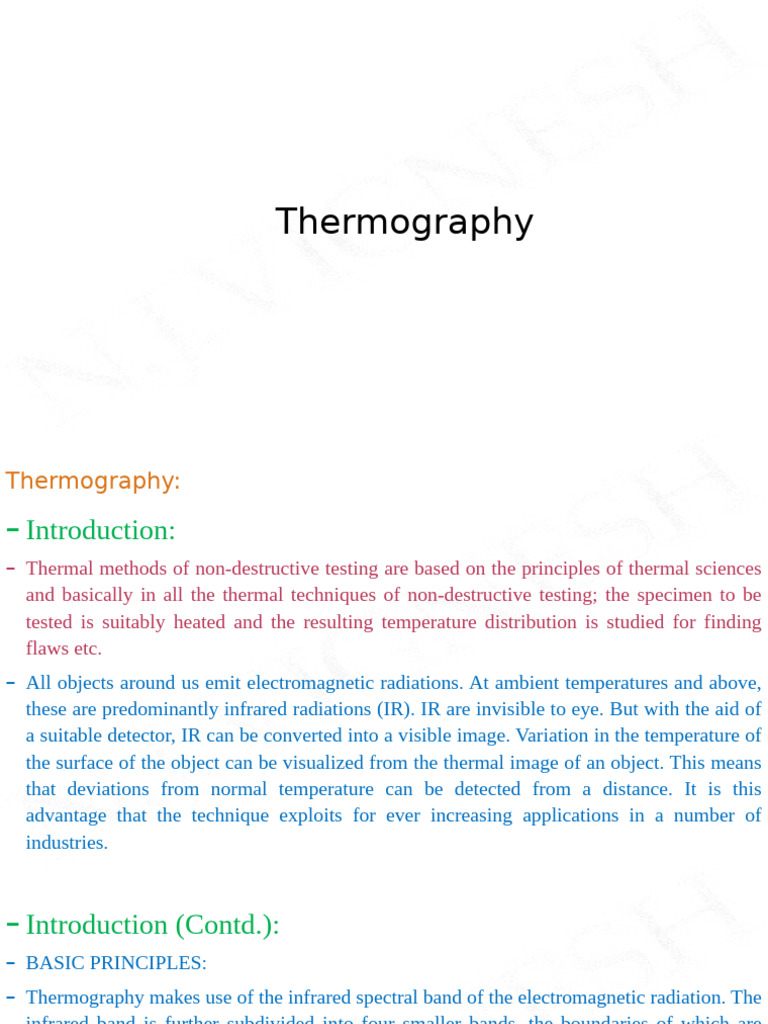 Thermography: Principles and Applications | PDF | Infrared | Liquid Crystal