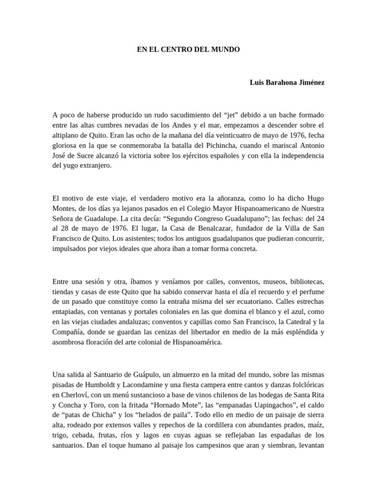 En El Centro Del Mundo | PDF