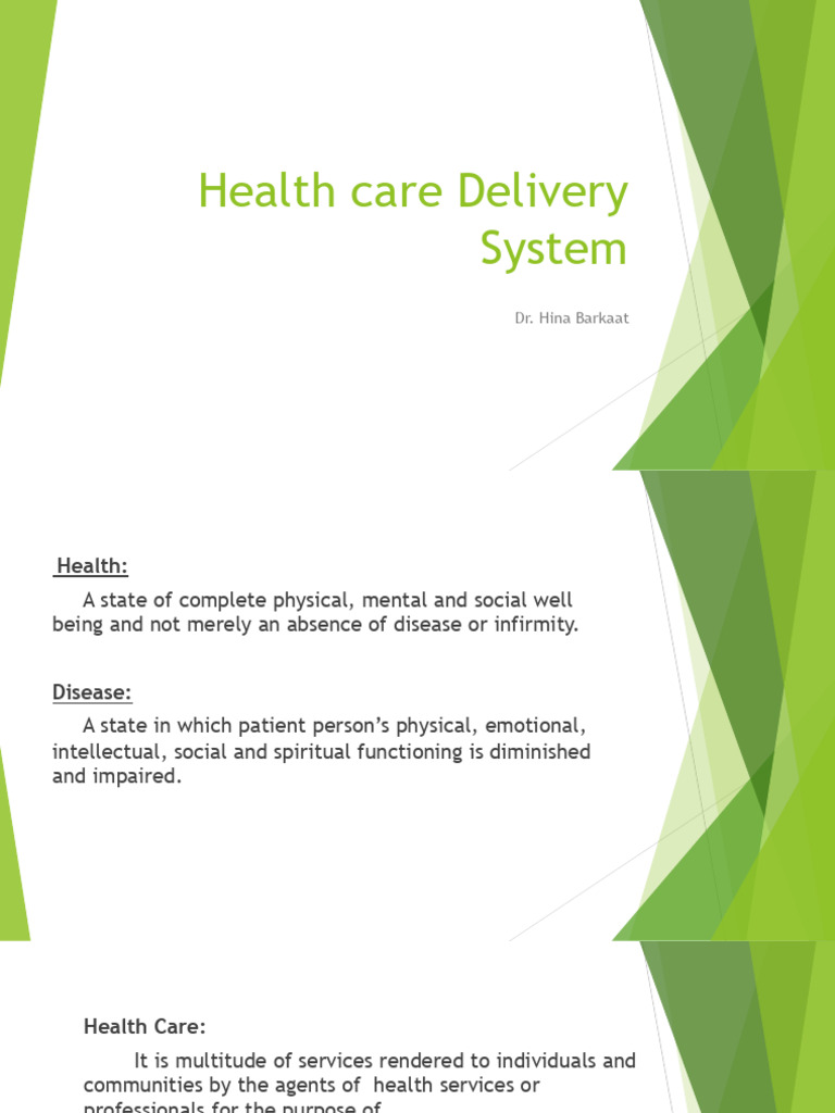 Overview of Health Care Delivery Systems | PDF | Millennium Development ...