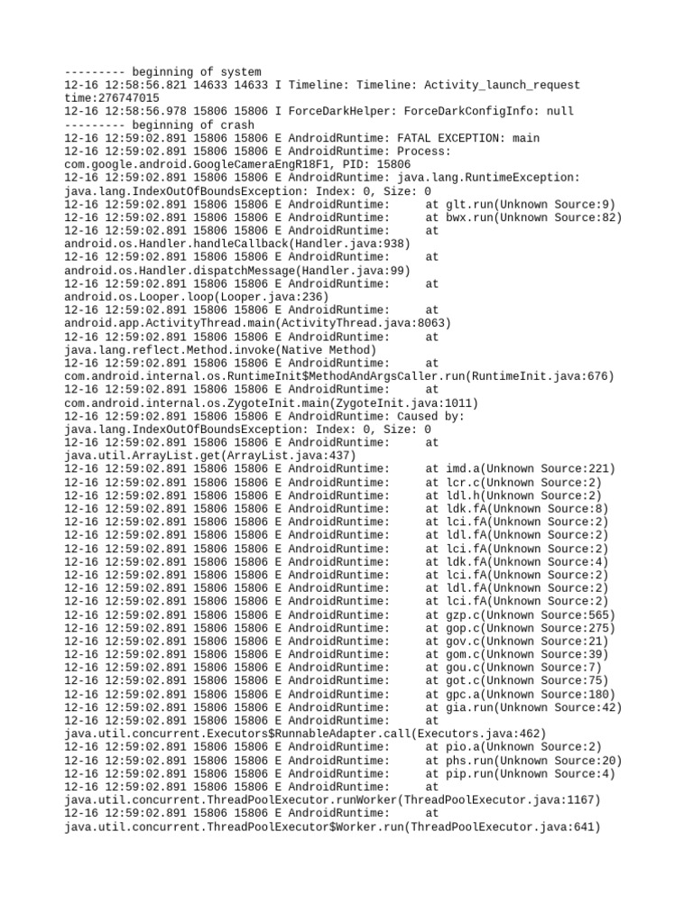 Android Runtime Crash Log Analysis | PDF | Computing | Software