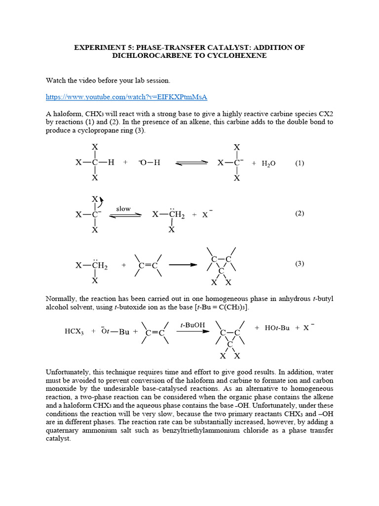 Phase-Transfer Catalyst in Cyclohexene Reaction | PDF | Chemical ...