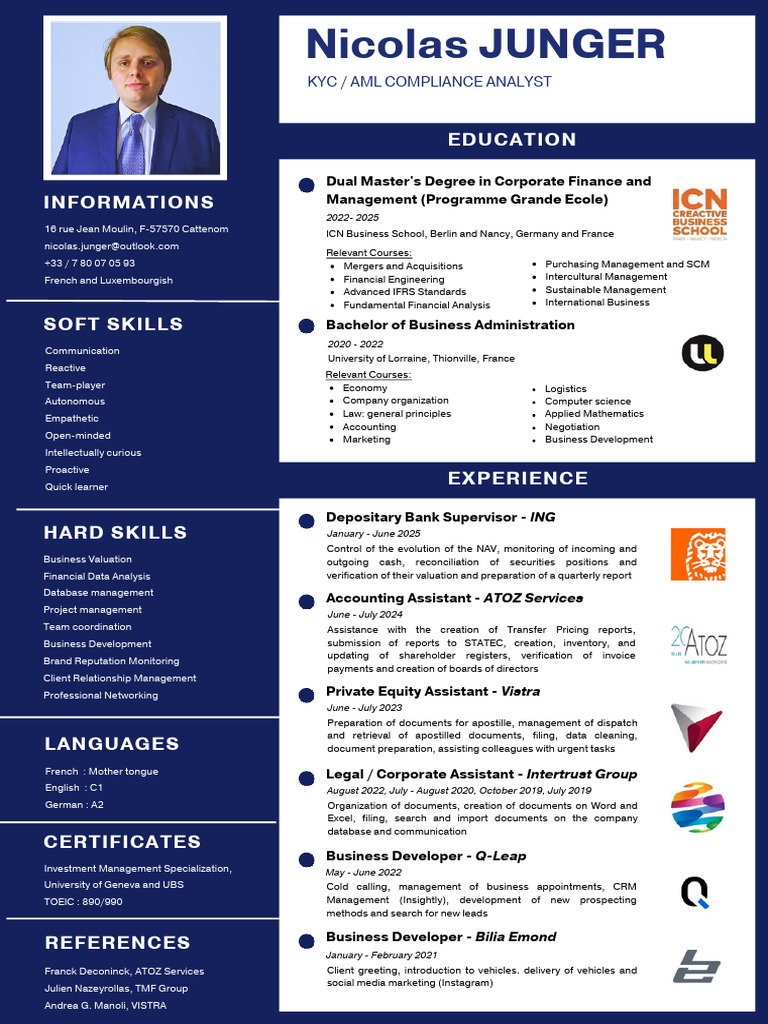 KYC/AML Compliance Analyst Resume | PDF | Business | Private Sector