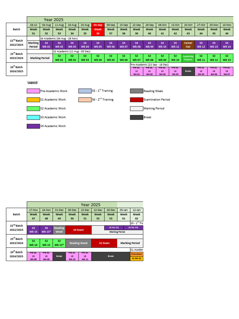 Tentative Academic Timeline - Updated On 2025.09.02 | PDF