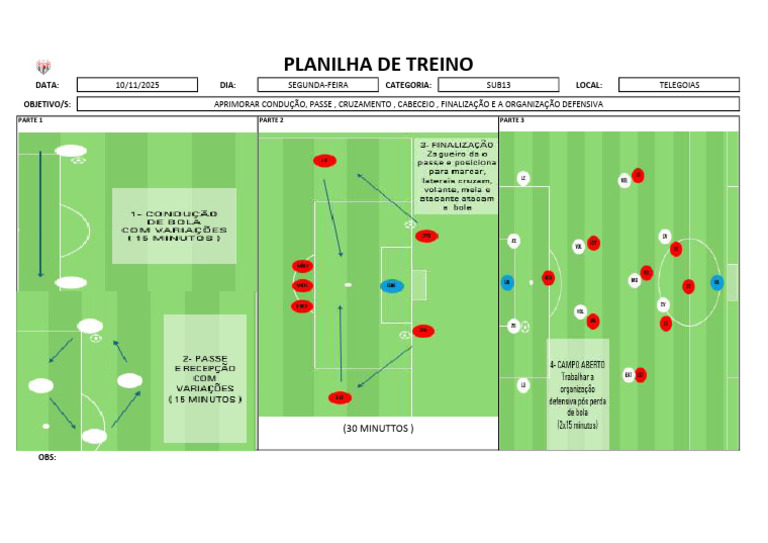 Planilha de Treino 10 11 Sub 13 | PDF