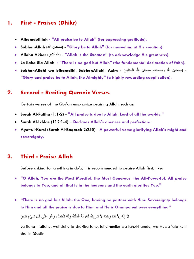 Essential Dhikr and Du'a Practices | PDF | Allah | Surah