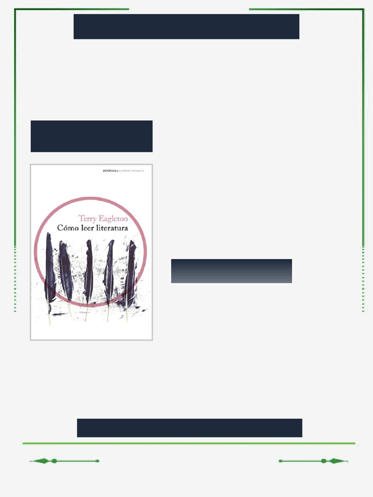 Cómo leer literatura Eagleton Terry ebook complete full length | PDF ...