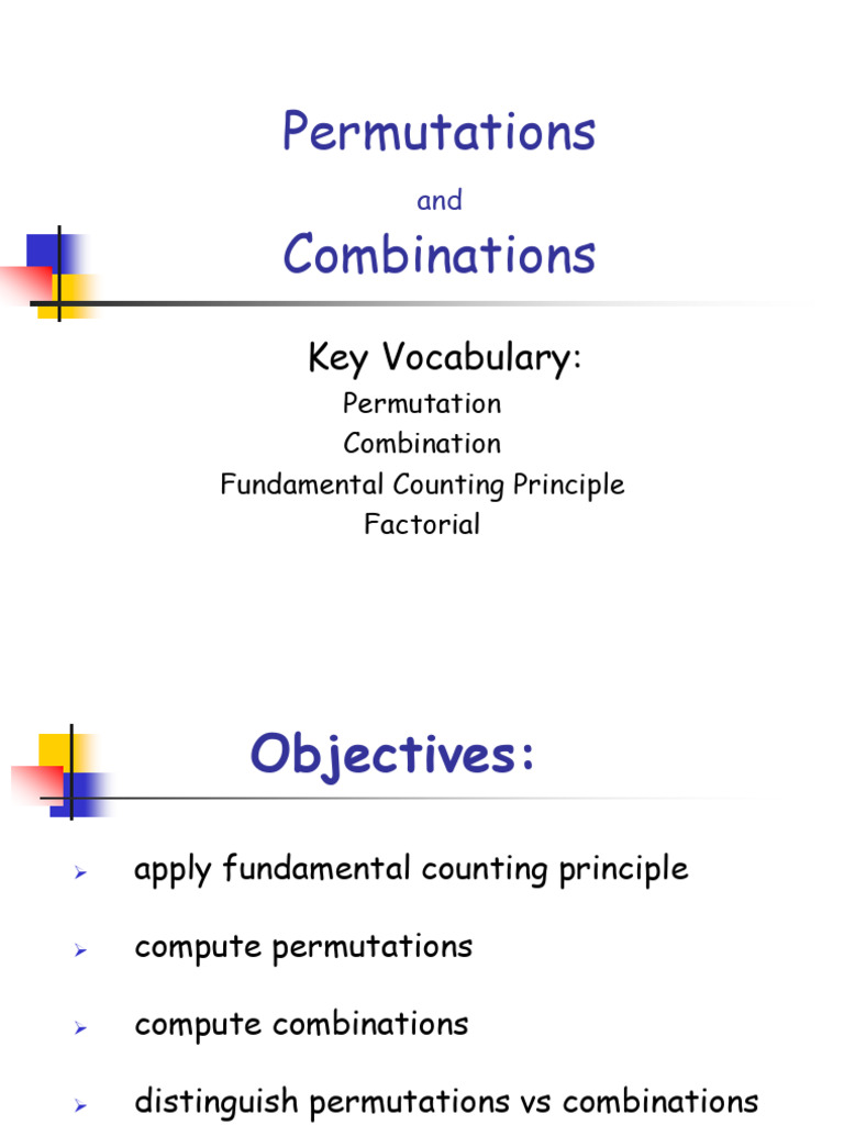 Permutations and Combinations | PDF | Permutation | Mathematics